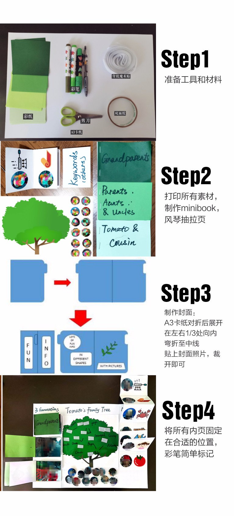 两岁娃也能做的Lapbook | 绘本 Me and family tree 扩展 - 小花生