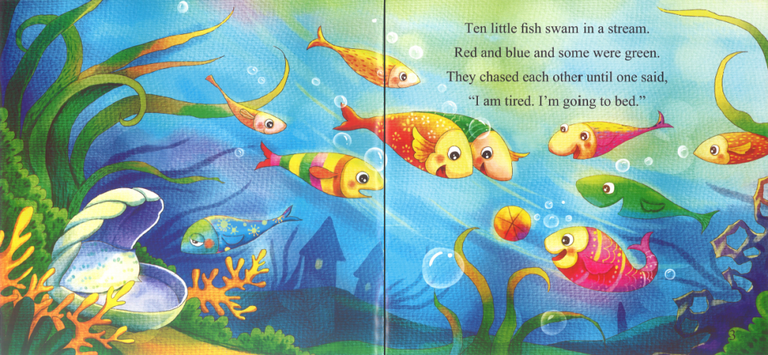 英语启蒙：兴趣是最好的老师！绘本游戏启蒙-Ten Little Fish - 小花生